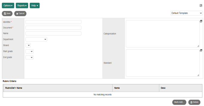 Create New Learning Standard